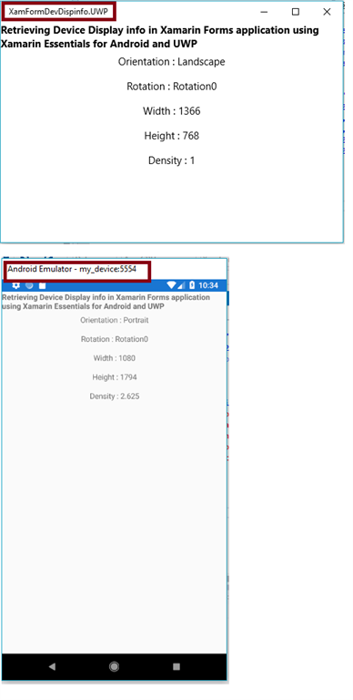Retrieving Device Display Information In Xamarin Forms Application