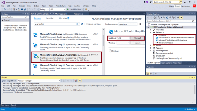 Rotate Animation Using UWP ToolKit With XAML And C# Rotate Animation Using UWP ToolKit With XAML And C#