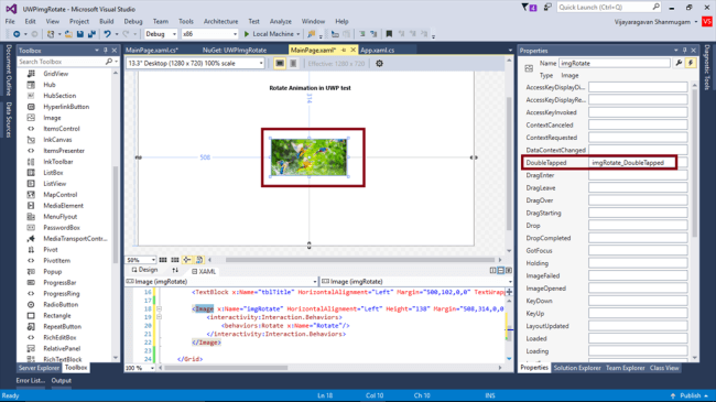 Rotate Animation Using Uwp Toolkit With Xaml And C