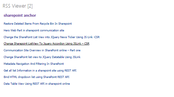RSS Viewer Webpart In Sharepoint