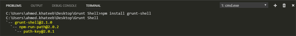 Run Shell Command Through Grunt Task - Grunt Shell
