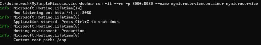 Running .NET Core Application using Docker Container
