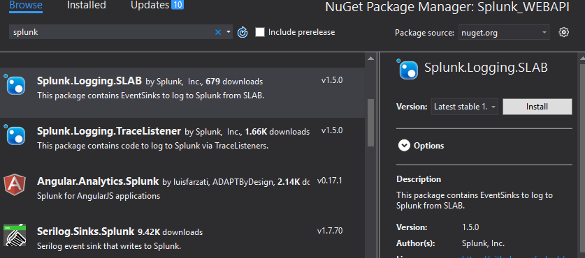 Send Json Data From Aspnet Web Api To Splunk