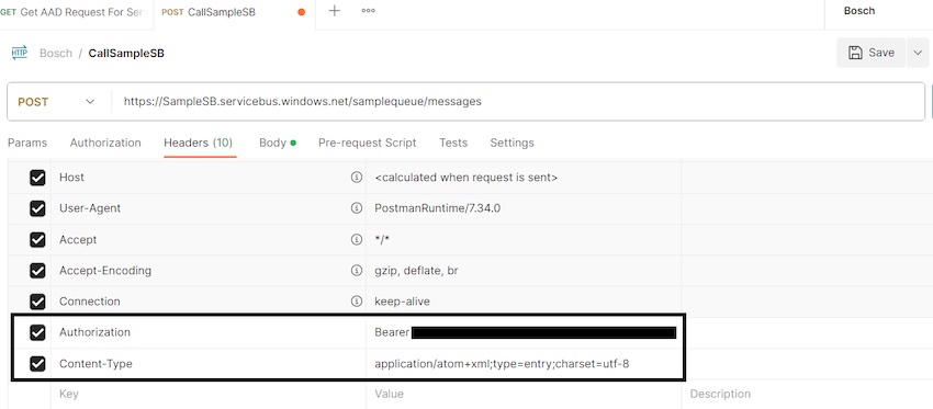 Send Messages From Postman To Service Bus