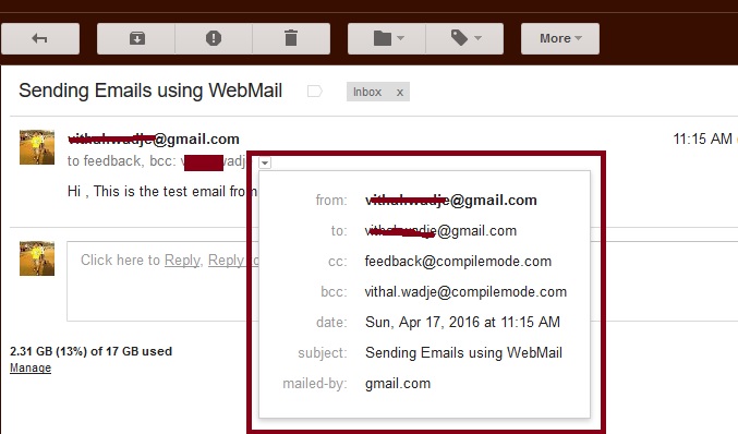 Sending Emails In ASP.NET MVC From Controller Using WebMail Helper