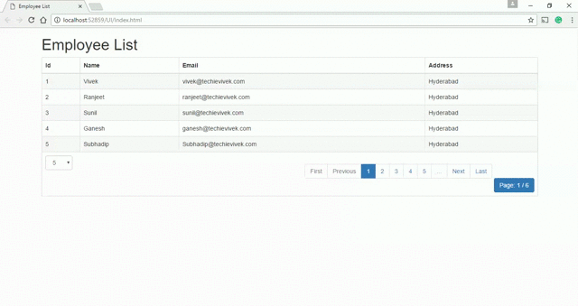 Server Side Pagination Using AngularJS, Web API And SQL Server