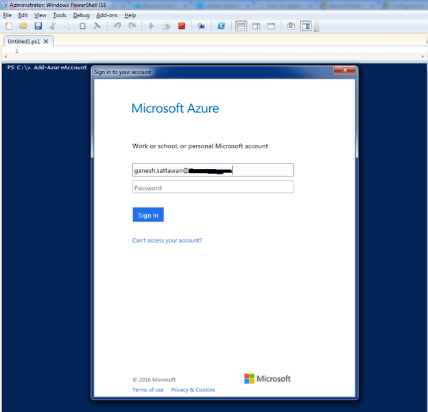 Set Default Subscription Using Azure Service Management Cmdlets In