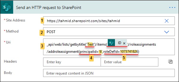 Set SharePoint List Item Permissions Using MS Flow