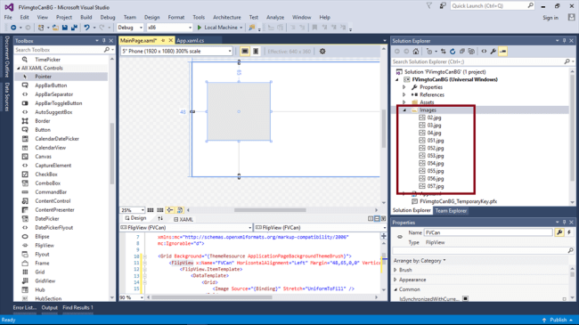 Setting Canvas Background As Flipview Selected Image In Uwp