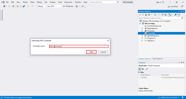 Setting Up An Mvc Core 30 Application With An Empty Template 7884