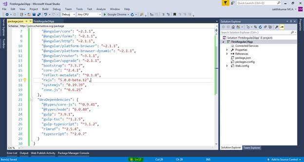 Setup Angular Environment On Visual Studio 2017