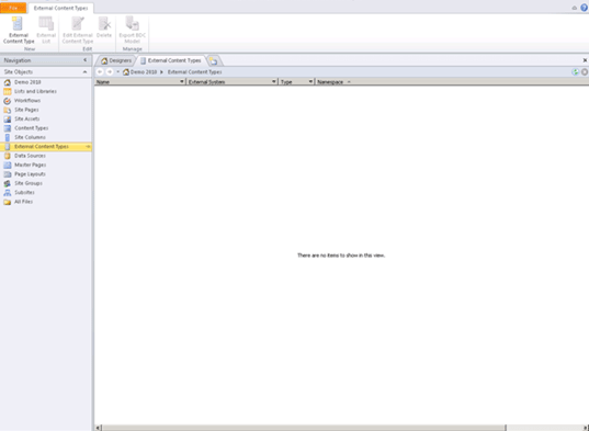 SharePoint 2010 - Creating External Content Types Using SharePoint Designer
