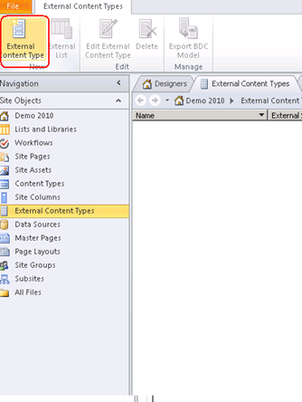 SharePoint 2010 - Creating External Content Types Using SharePoint Designer