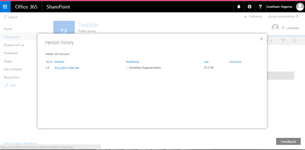 SharePoint 2013 Online Version Settings