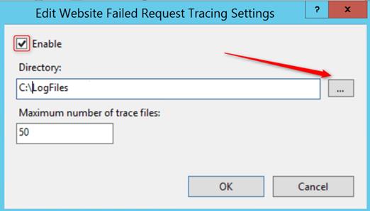 Sharepoint Central Admin Error Enable Failed Request Trace Logging