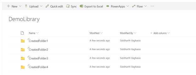 SharePoint Folder Operations Demo Using PnP JS In React Based SPFx Webpart