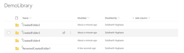 SharePoint Folder Operations Demo Using PnP JS In React Based SPFx Webpart