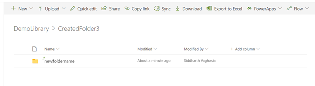 SharePoint Folder Operations Demo Using PnP JS In React Based SPFx Webpart