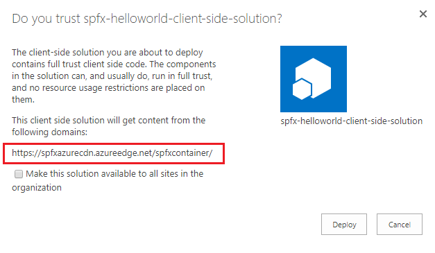 SharePoint Framework - Deploy SPFx WebParts To Azure CDN