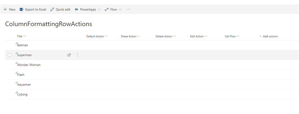 Add Custom Row Actions In Sharepoint List Items With Column Formatting 9778