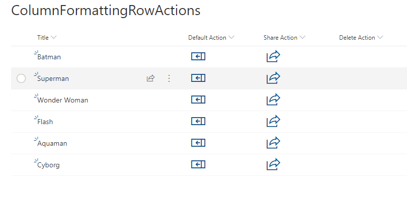 Add Custom Row Actions In Sharepoint List Items With Column Formatting