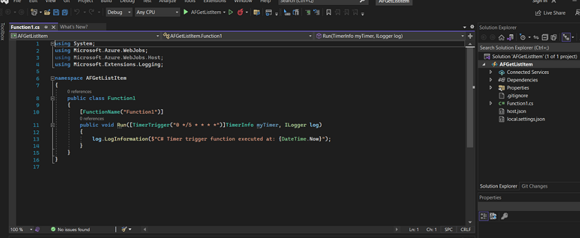 SharePoint List Operation With Time Trigger Azure Function