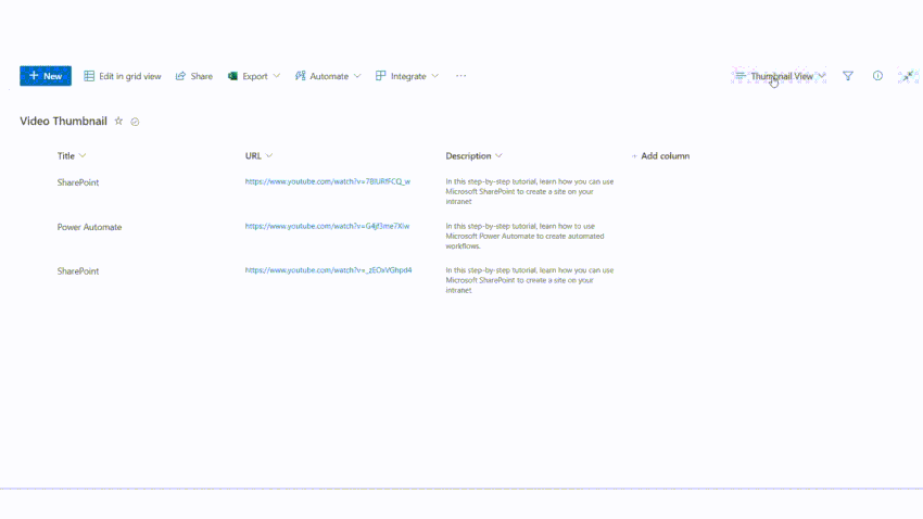 SharePoint Online List JSON View Formatting - Video Thumbnail
