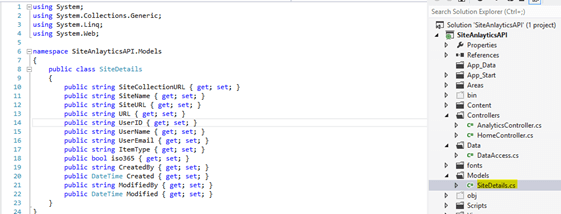 SharePoint Site Analytics Through Web API
