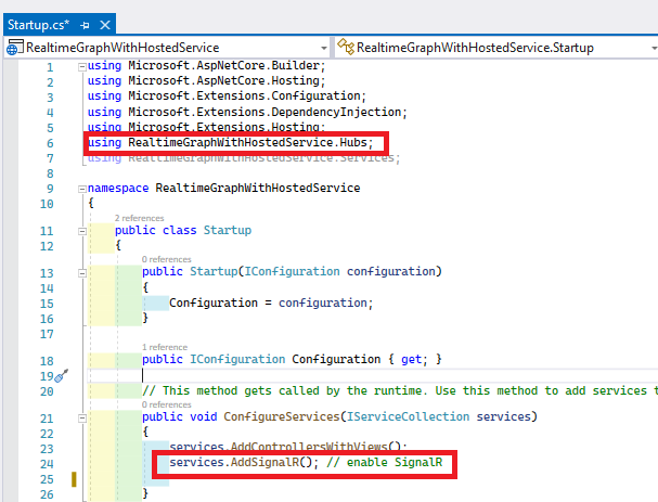 Signal-R With ASP.NET Core Hosted Service .NET 5 Signal-R With ASP.NET Core Hosted Service .NET 5
