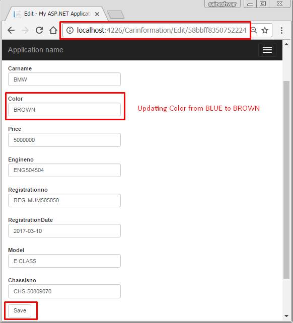 Simple Crud Operation Using Aspnet Mvc And Mongodb