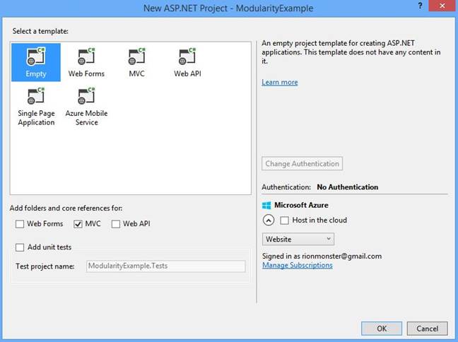 Simple Modularity Through Areas In Aspnet Mvc