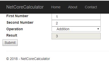 ASP.NET Core Sample Website - Calculator
