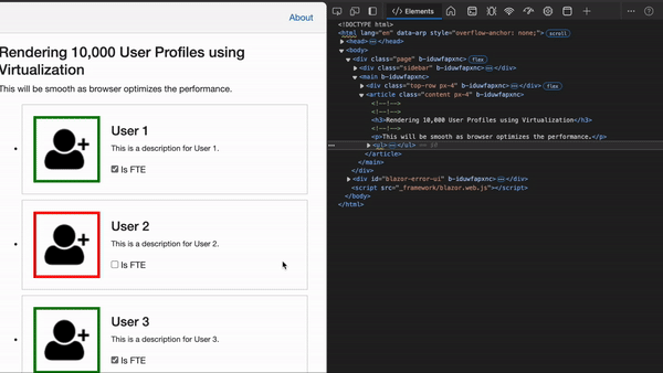 Skip loops, use Virtualization in Blazor