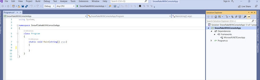 Snowflake With C#.Net Core