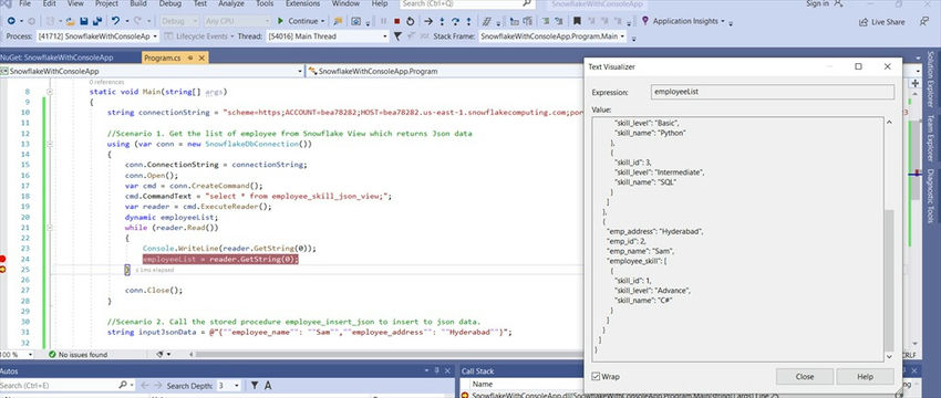 Snowflake With C#.Net Core