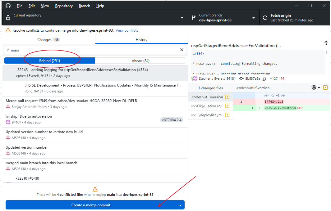 Source Control 5 3 Github Merge In Github Github Desktop Visual