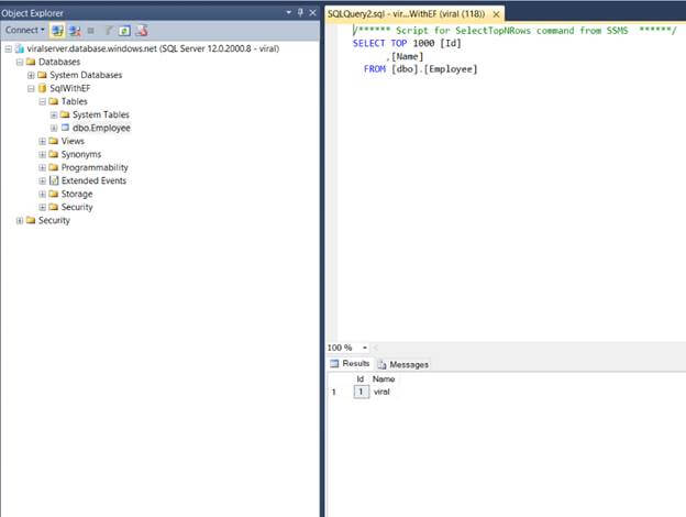 Sql Azure With Entity Framework