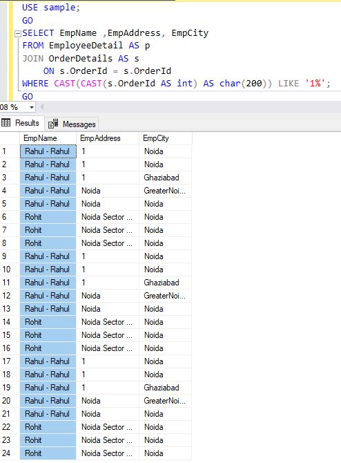 Sql Cast And Convert Statement 