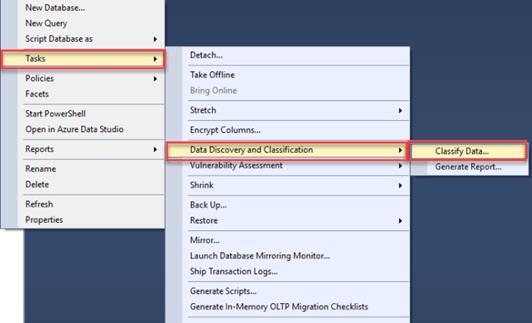 SQL Data Discovery And Classification In SSMS