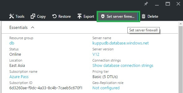 Create A New Azure Sql Server Level Firewall Part Three 9788