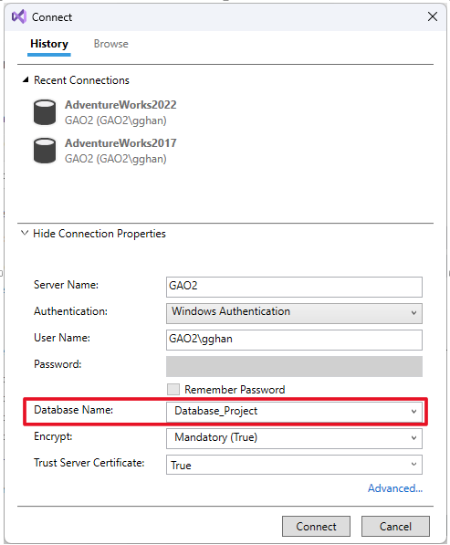 SSRS (4) --- SQL Server Database Project in Visual Studio