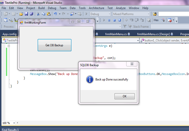 Sql Server Db Backup Using Stored Procedure In Winform Application 7231