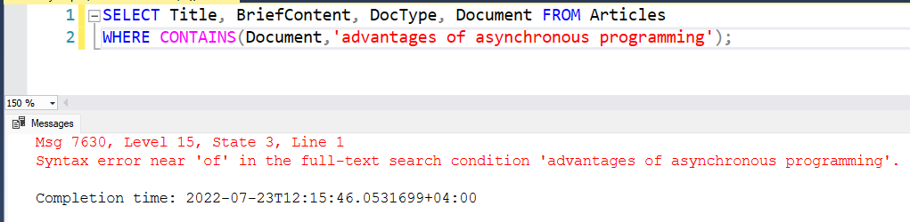 SQL Server Full-Text Searching - Practical Approach