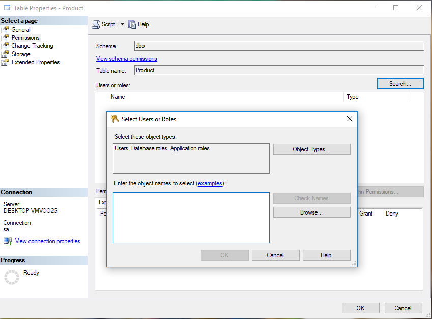Sql Server Grant Permission To A Particular Table 