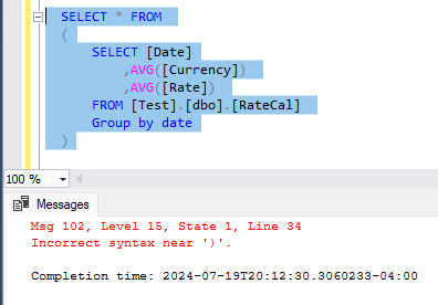Making subquery workable