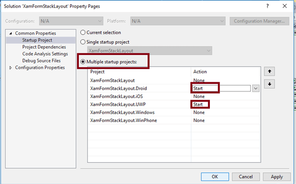 Stacklayout In Xamarinforms Application For Android And Universal