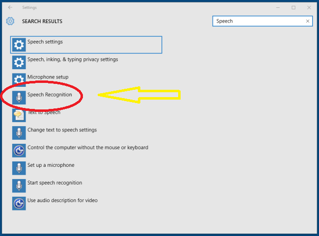 Start Speech Recognition In Windows 10