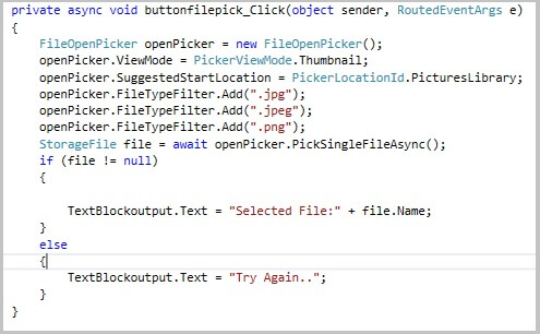 Step By Step Creation Of File Picker In Universal Windows App