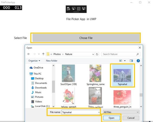 Step By Step Creation Of File Picker In Universal Windows App