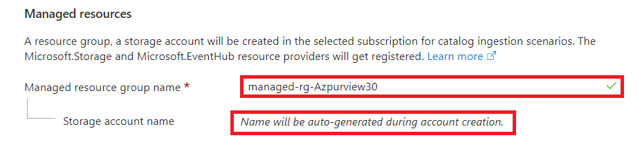 Steps for Creating a Microsoft Purview Governance Account